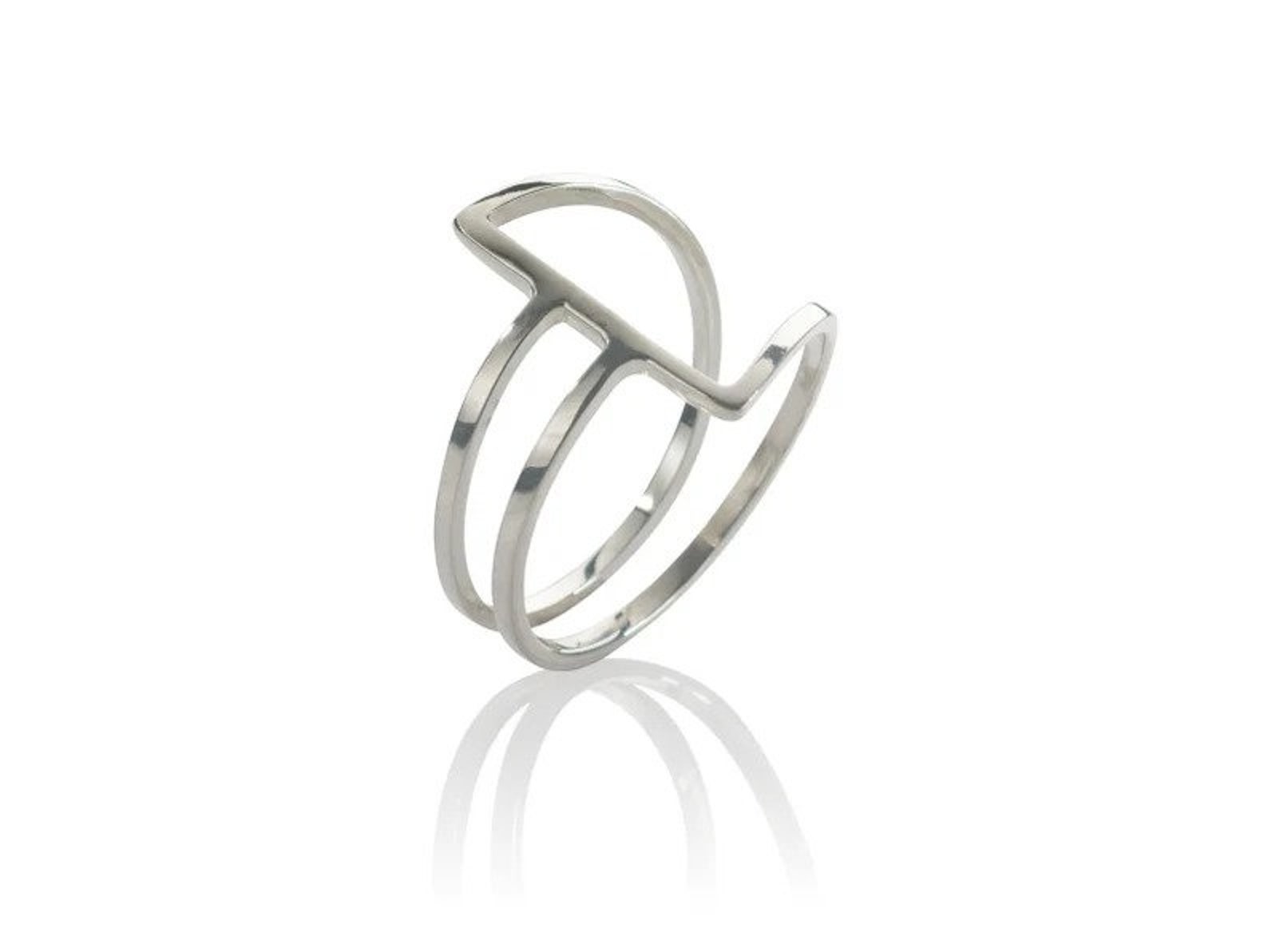 Double Silver Ring Thumb Ringsilver Two Rings in - Etsy