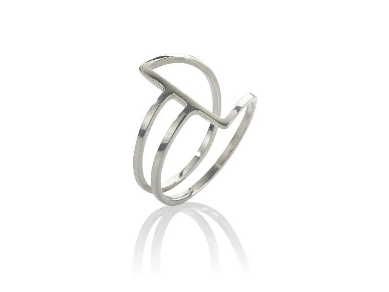 Double Silver Ring Thumb Ringsilver Two Rings in - Etsy