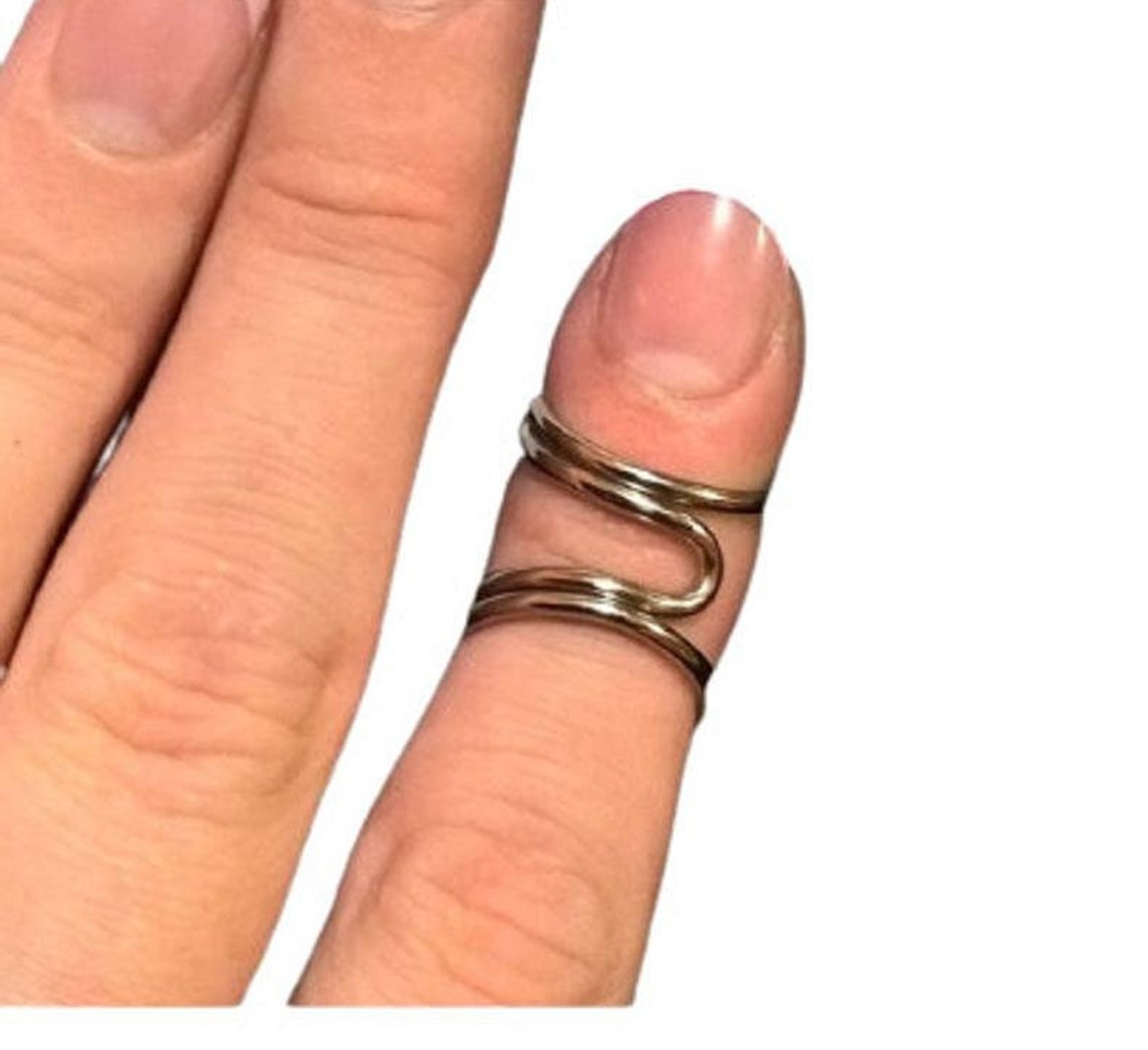 Arthritis Finger Splint Adjustable Sterling Silver 925 or Yellow Bronze ...