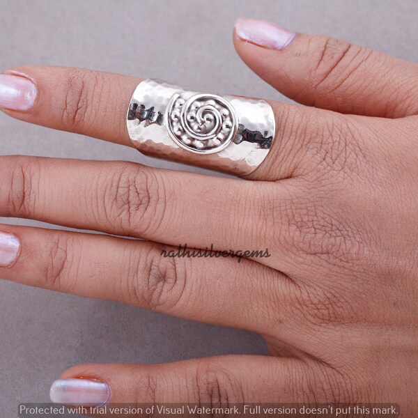 Long Silver Ring - Etsy