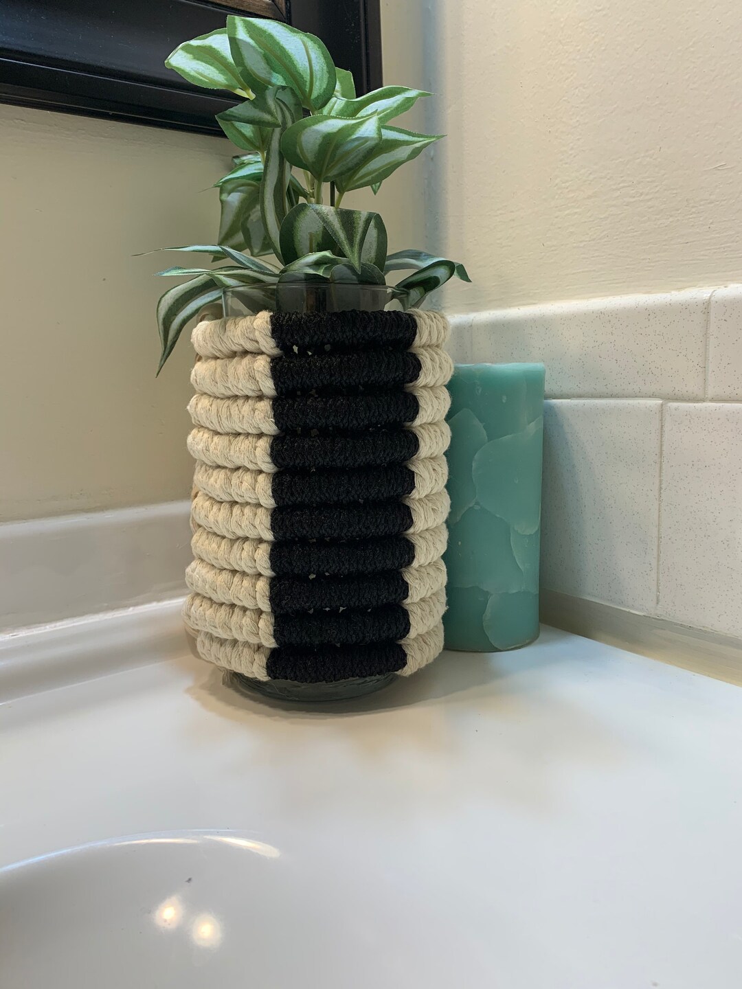 Macrame Vase Sleeve Cover, Plant Pot Holder, Pot Cover, Boho Vase ...