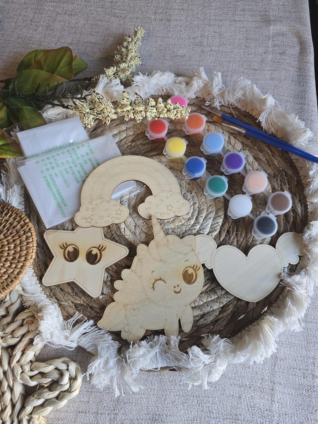 DIY Unicorn Coloring Kit , Wooden Paint Kit, Kids Painting Kit, Gift ...