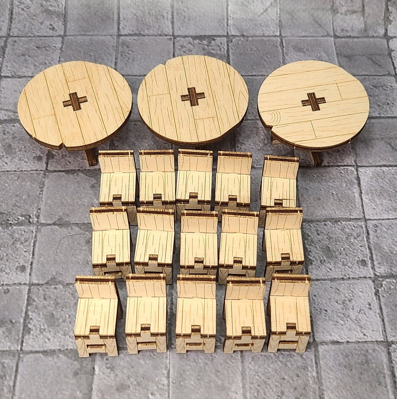 Tables & Chairs 18pcs Scatter Terrain Scenery for TTRPG DND Lasercut - Etsy
