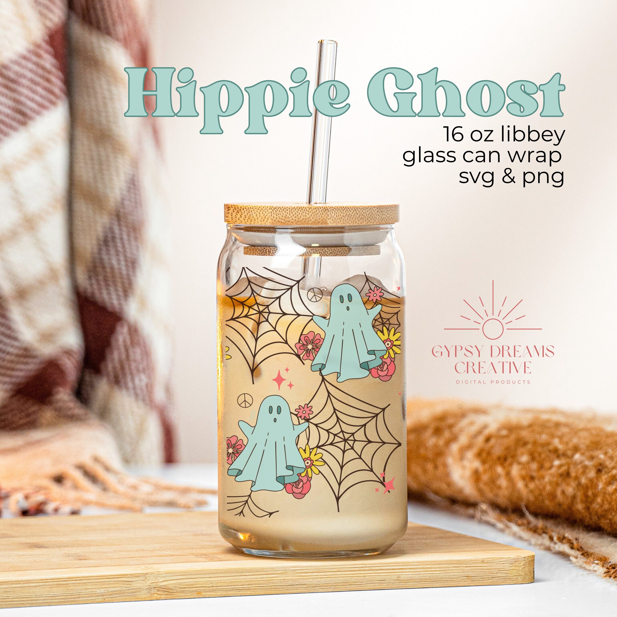 Halloween Ghost Libbey SVG Libbey Glass Wrap Ghost Can Glass - Etsy