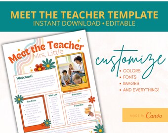 Meet the Teacher, Teacher Introduction, Back to School Flyer, Teacher ...