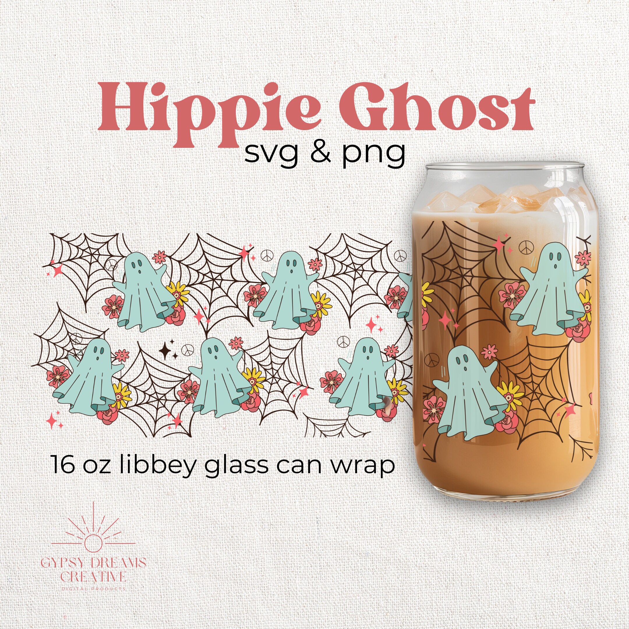 Halloween Ghost Libbey SVG, Libbey Glass Wrap, Ghost Can Glass Svg ...