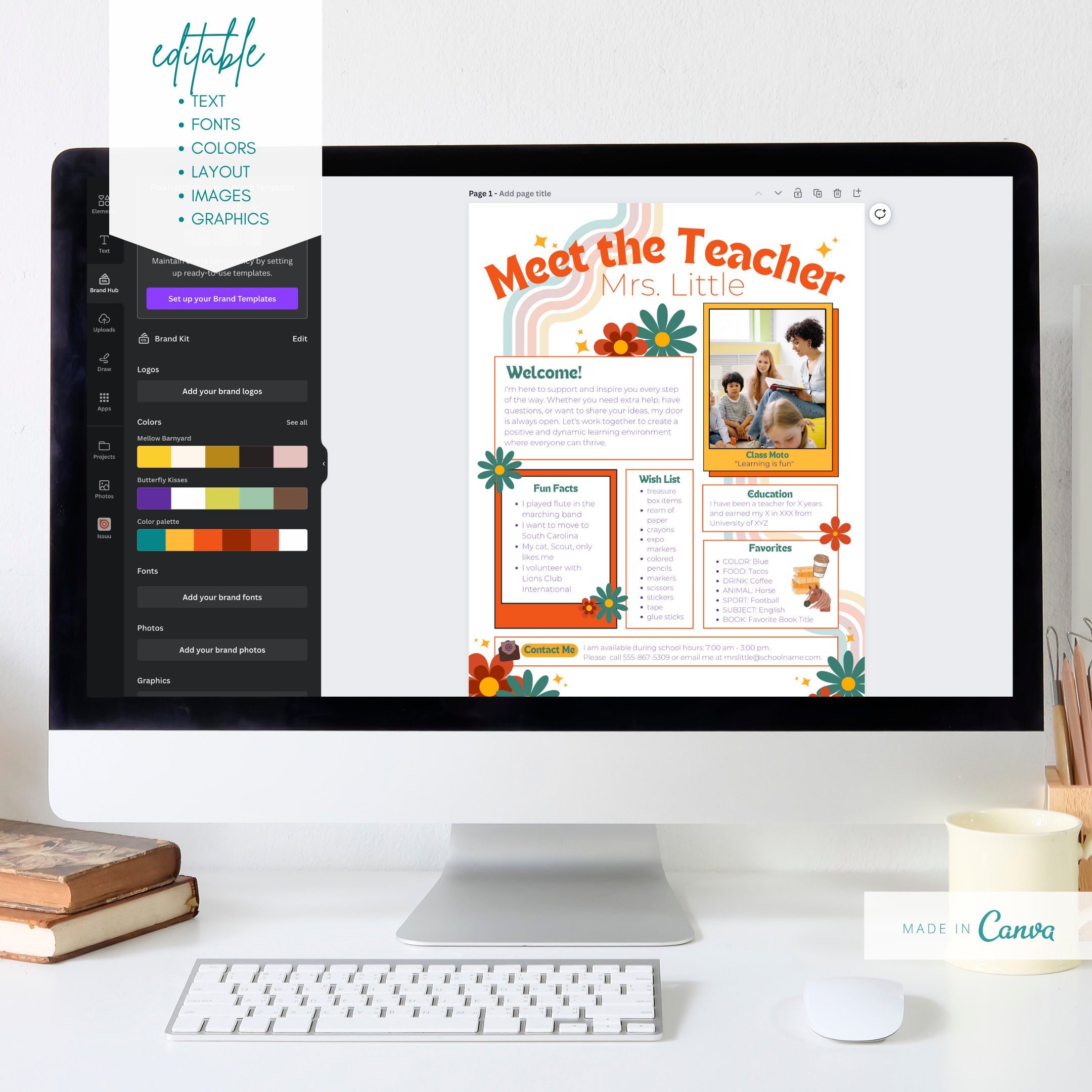 Meet the Teacher, Teacher Template, Back to School Flyer, Teacher ...