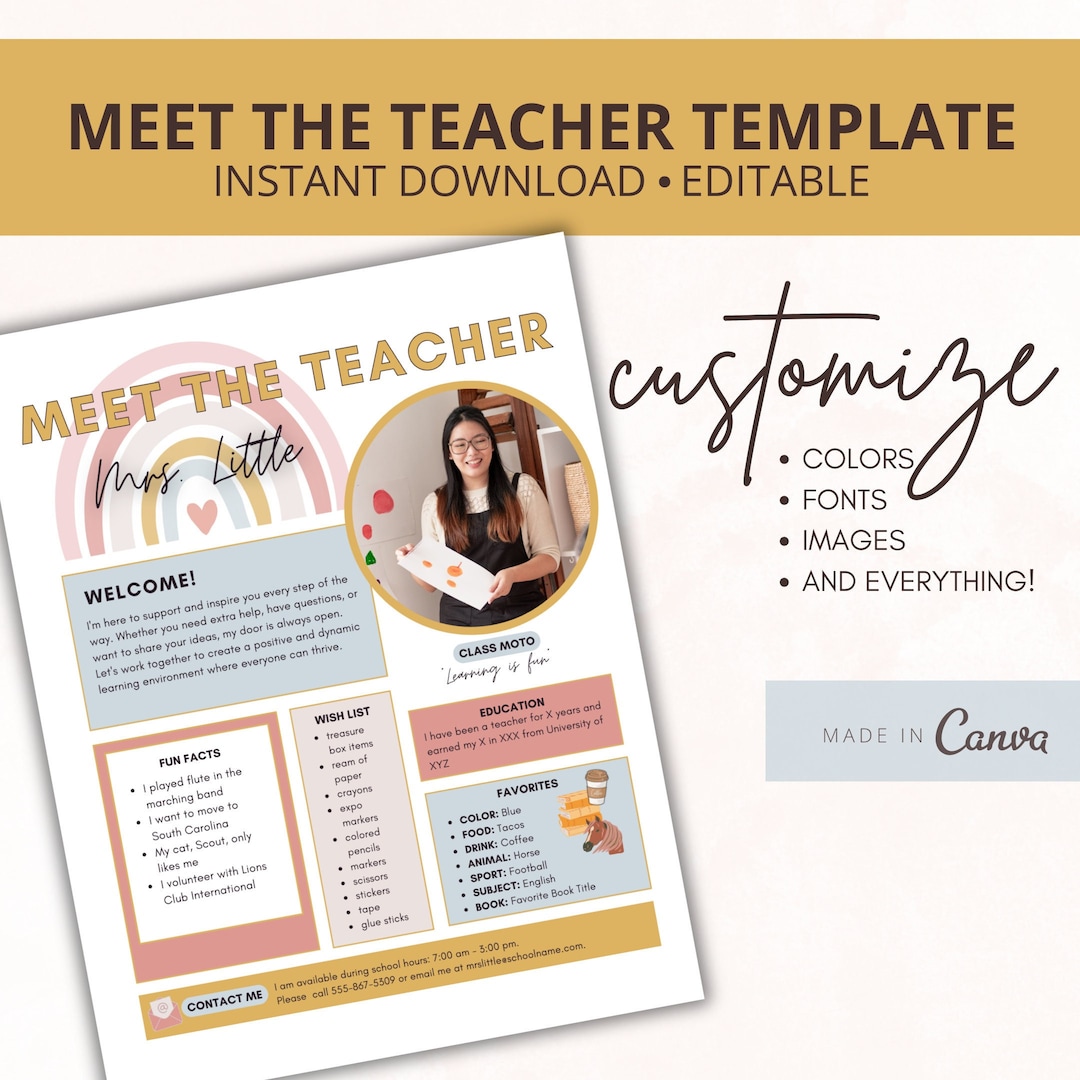 Meet the Teacher, Teacher Introduction, Back to School Flyer, Teacher ...