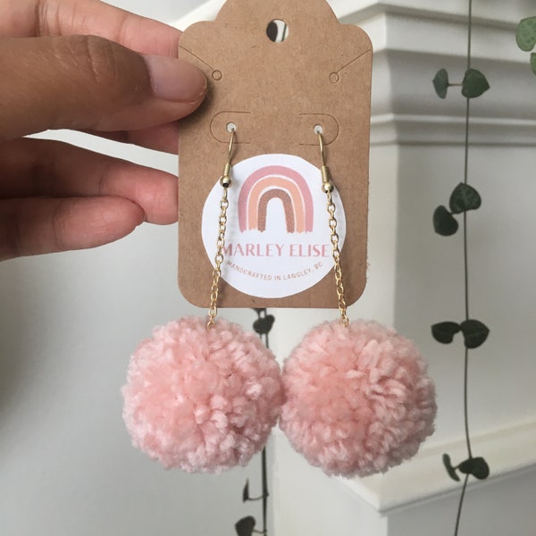 Pom Pom Earrings - Etsy