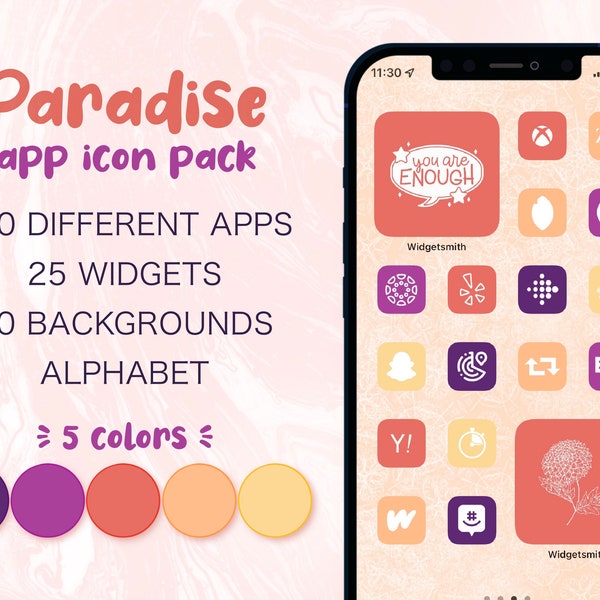 Purple and Yellow App Icons - Etsy