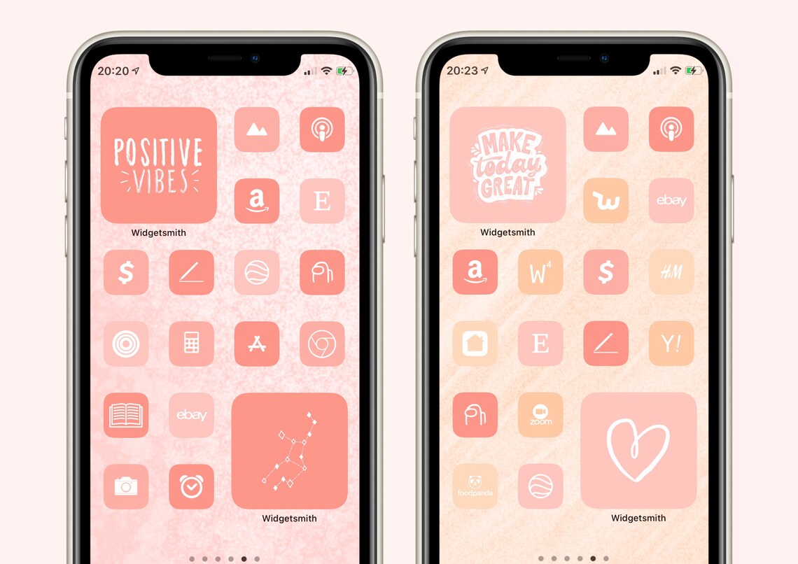 1100 Cute App Icons Colorful Pink and Orange App Covers Aesthetic Ios ...