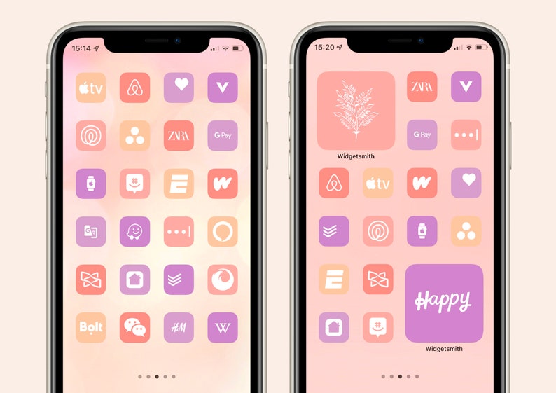 1100 Beautiful App Icons Aesthetic Ios 16 Icon Pack With Bright Colors ...