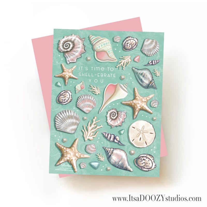 Seashell Handmade Cards - Etsy
