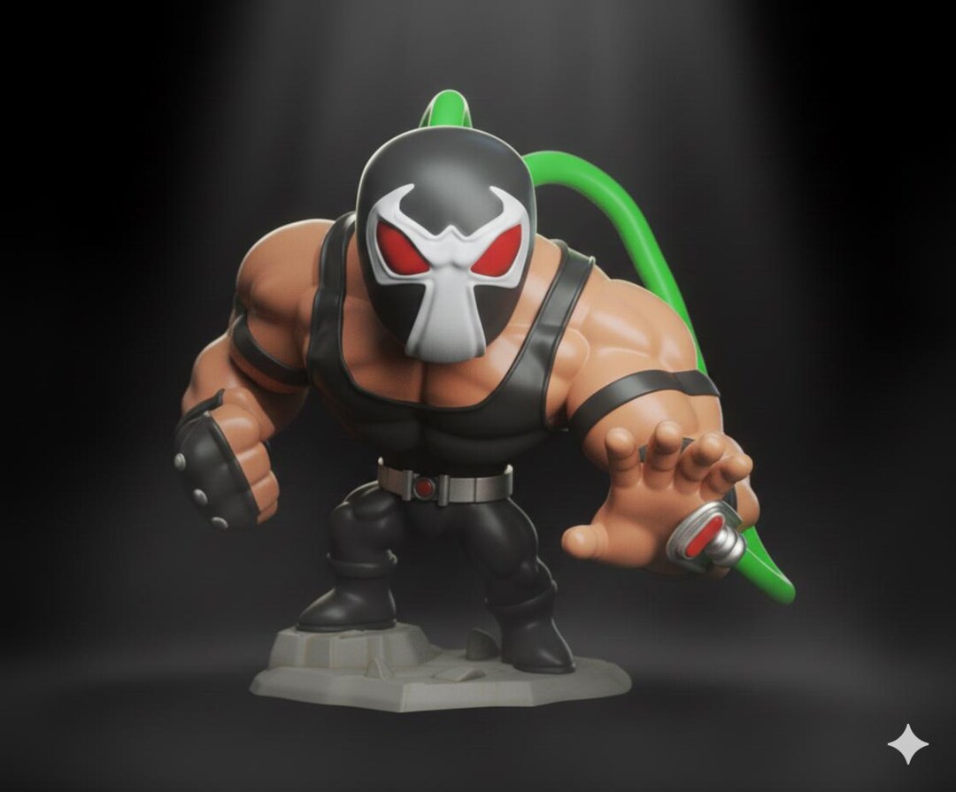 Masked Villain 3D Figurine | Muscular Evil Character Statue | Comic ...