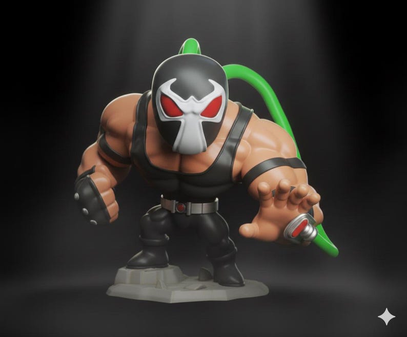 Masked Villain 3D Figurine | Muscular Evil Character Statue | Comic ...
