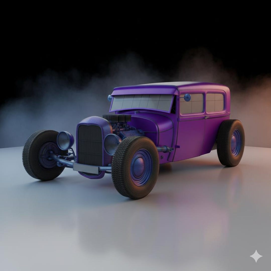 Ford Model A Hot Rod 3D Model, Classic Vintage Car STL, Retro Custom ...