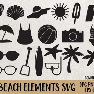 Beach SVG Bundle: Summer Clipart, Cut Files (digital Download) - Etsy