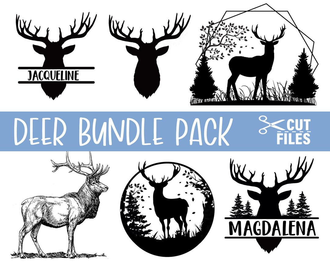 Deer Bundle Svg,deer SVG, Hunting SVG, Nature Deer Svg File, Mountains ...