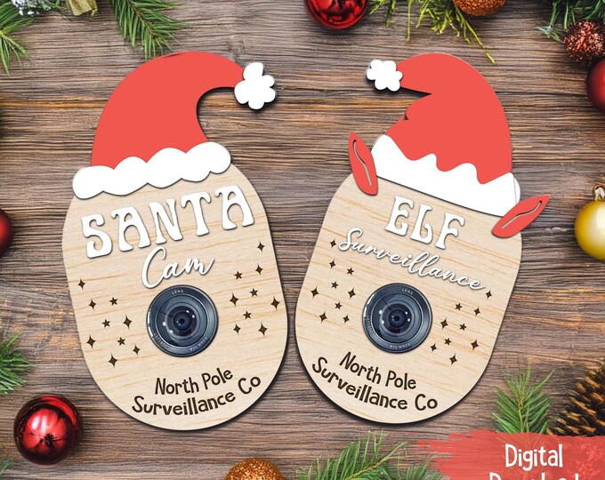 SVG Santa Cam Elf Surveillance File | Christmas Laser File | Santa Cam ...