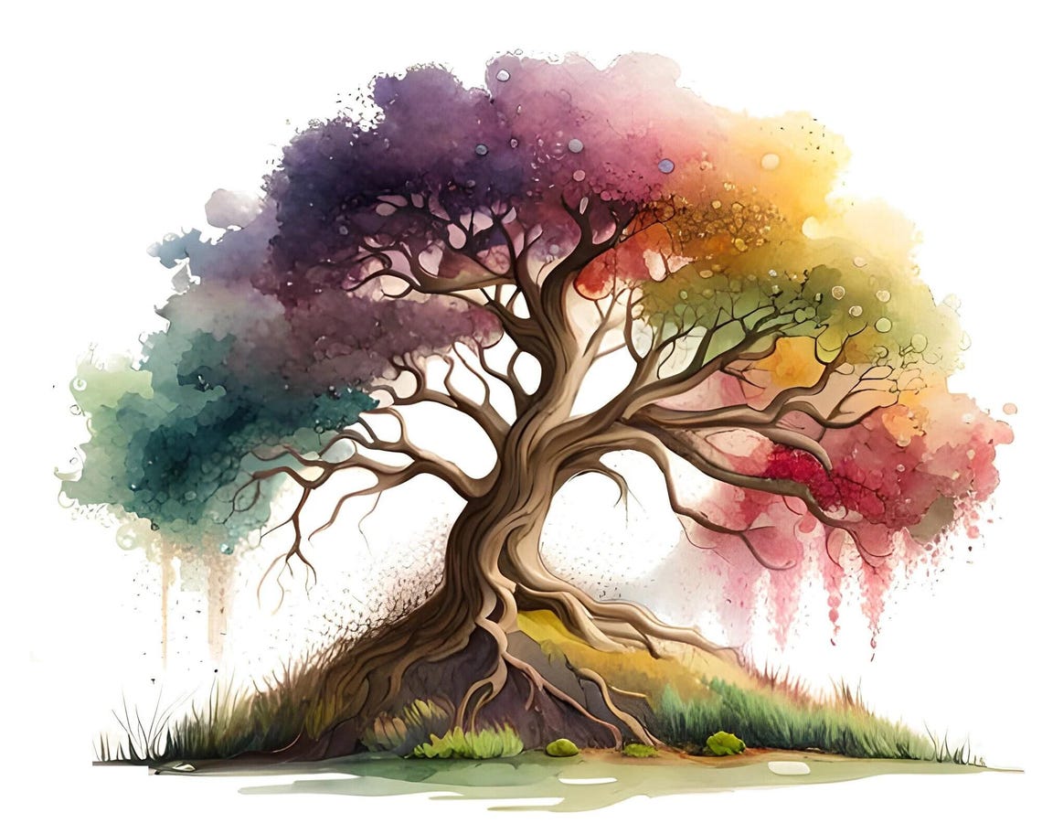 Watercolor Tree of Life Sublimation PNG, Tree of Life Clipart Bundle ...