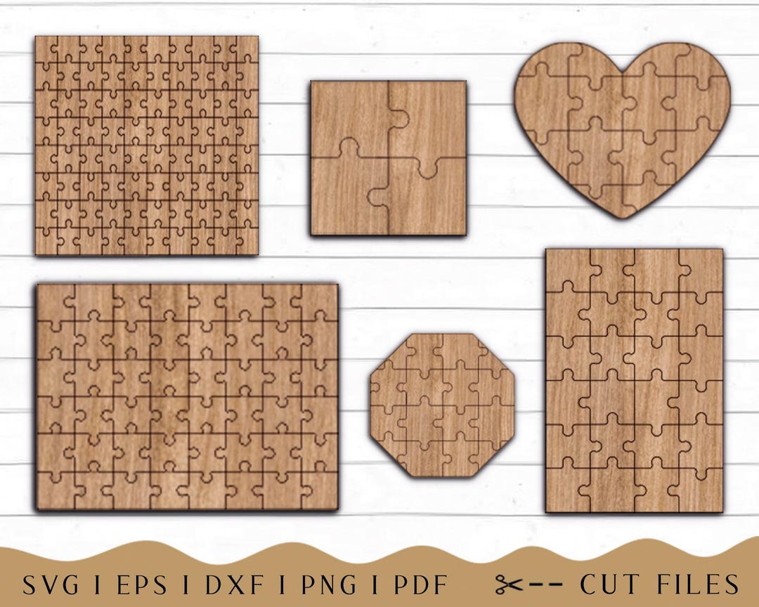 Puzzles SVG, Laser Cut Puzzle Templates, Heart Puzzle SVG Files ...