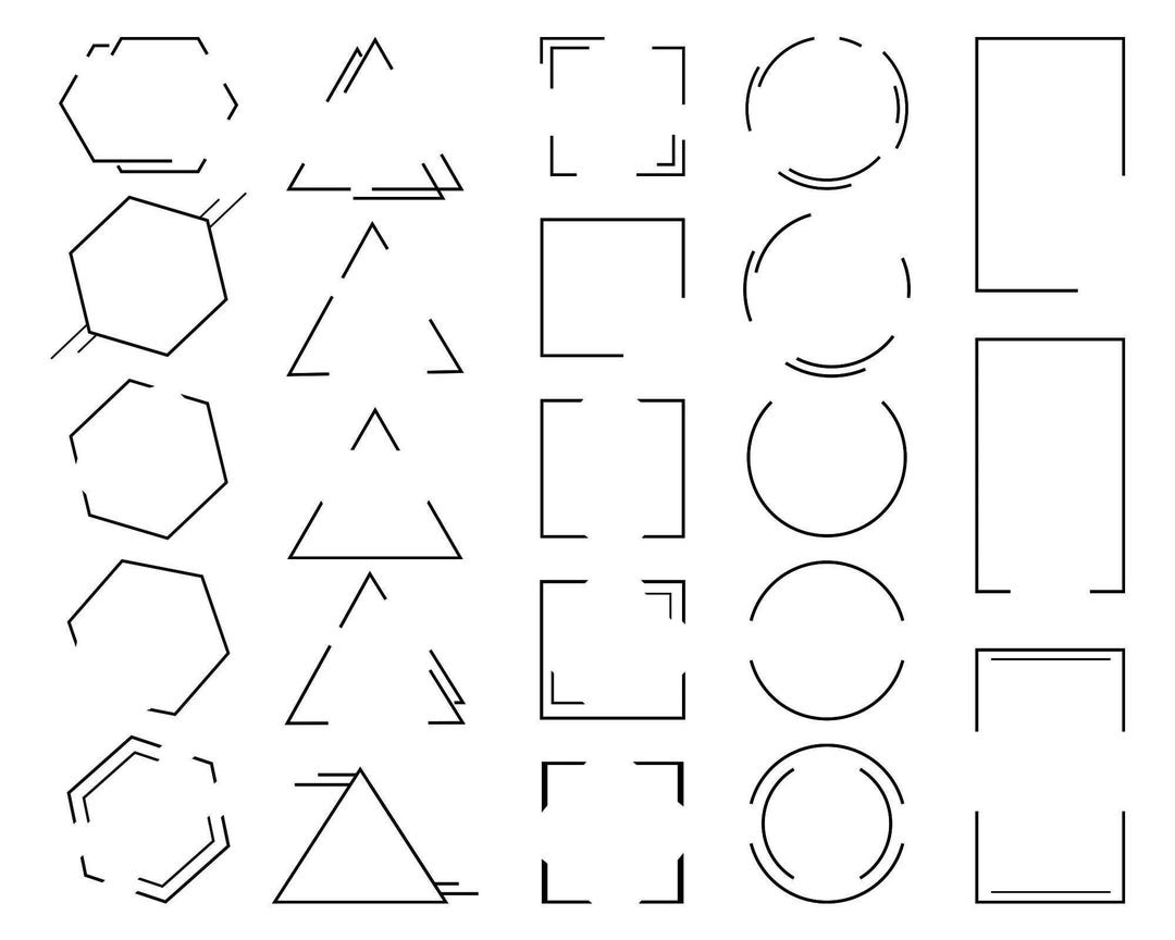 Split Shapes SVG, Split Geometric Frames, SVG, Png, Eps, Dxf, Jpg ...