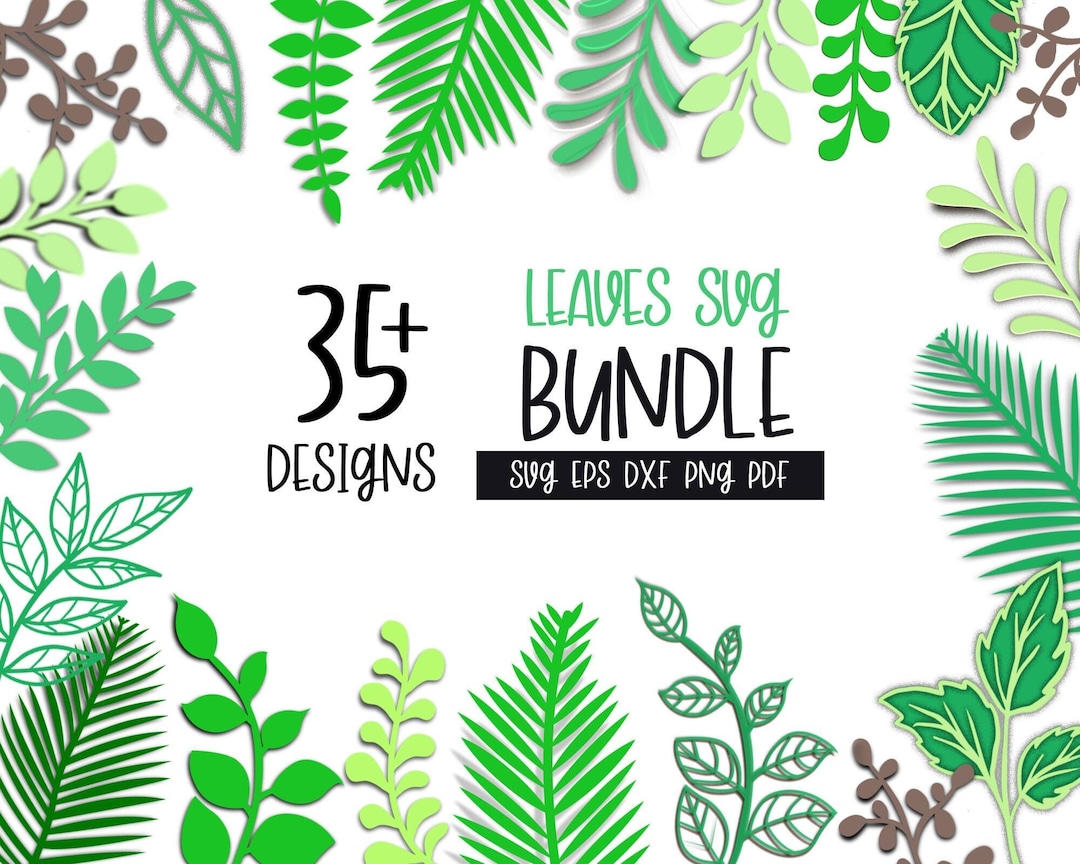 Leaves SVG Bundle Rolled Flower, Paper Flower Leaves SVG, Leaf SVG for ...