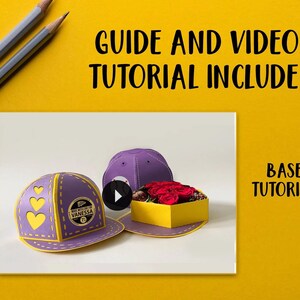 Baseball Cap Box SVG Template, Favor Box Svg, Baseball Hat Box SVG ...