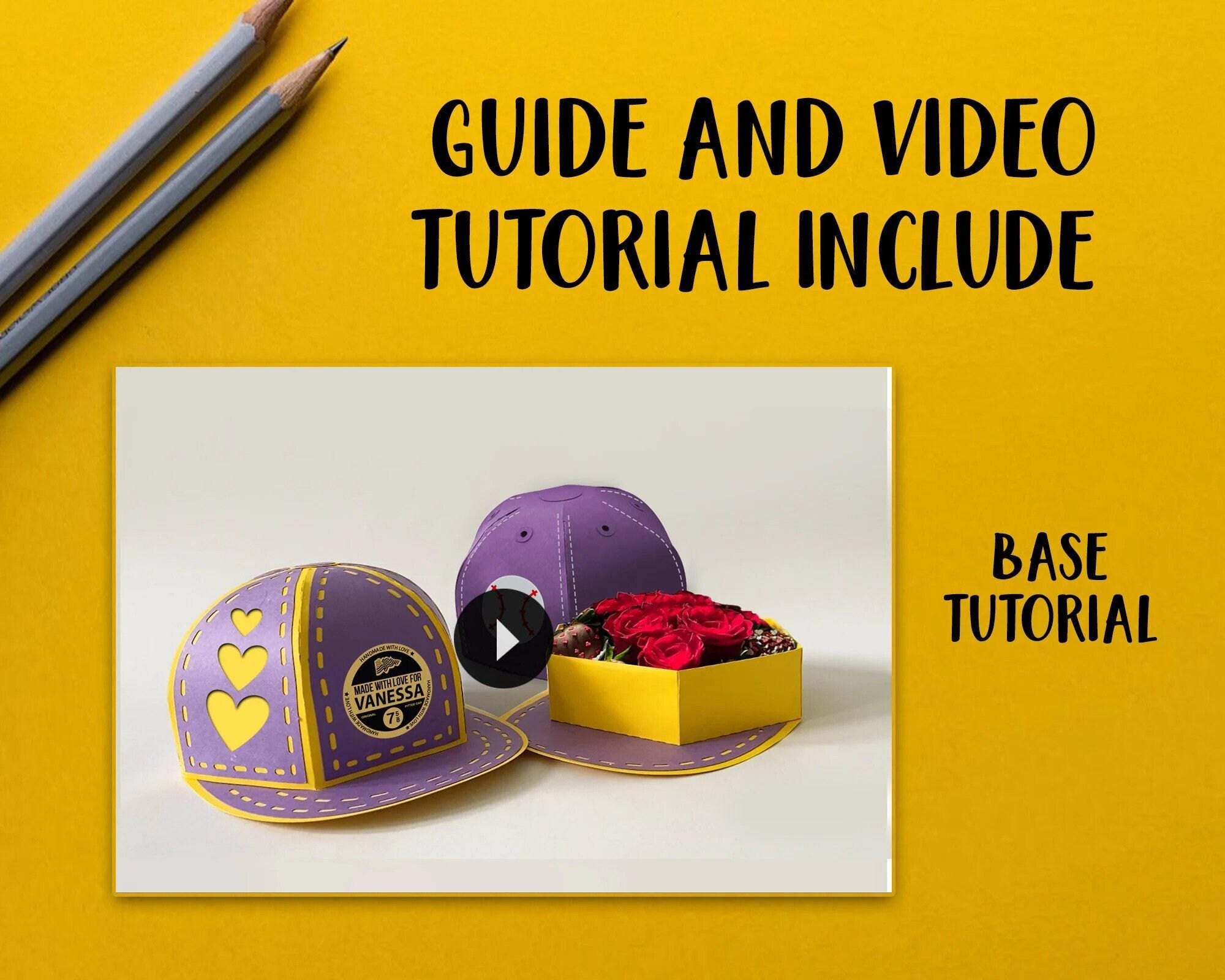 Baseball Cap Box SVG Template, Favor Box Svg, Baseball Hat Box SVG ...