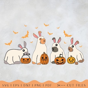 Cute Rabbit Ghost Halloween PNG, Spooky Sweatshirt and Hoodie Design ...