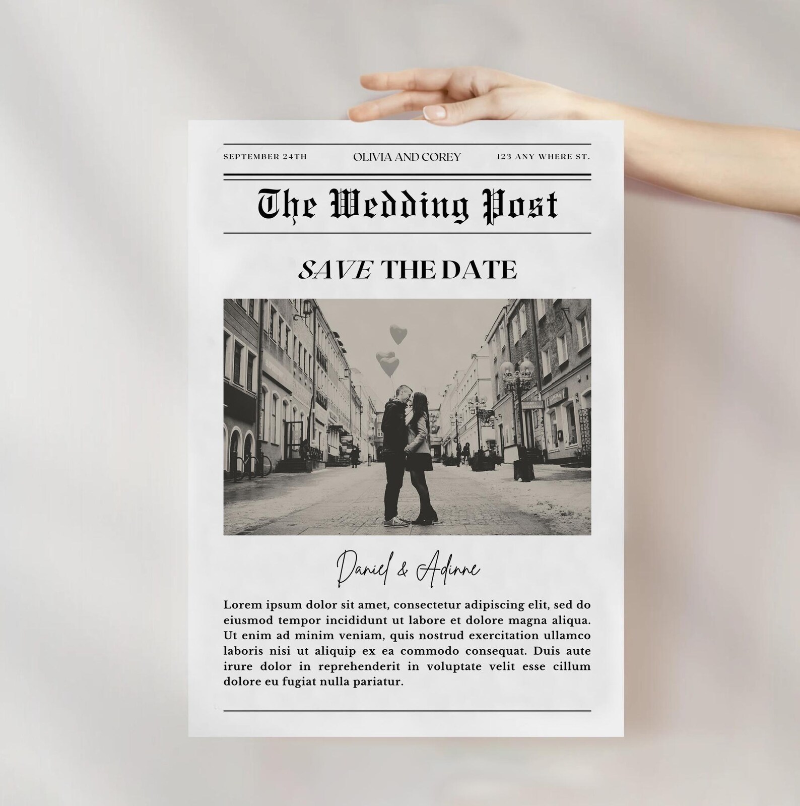Large Newspaper Wedding Program Template, Canvas Wedding Newspaper ...