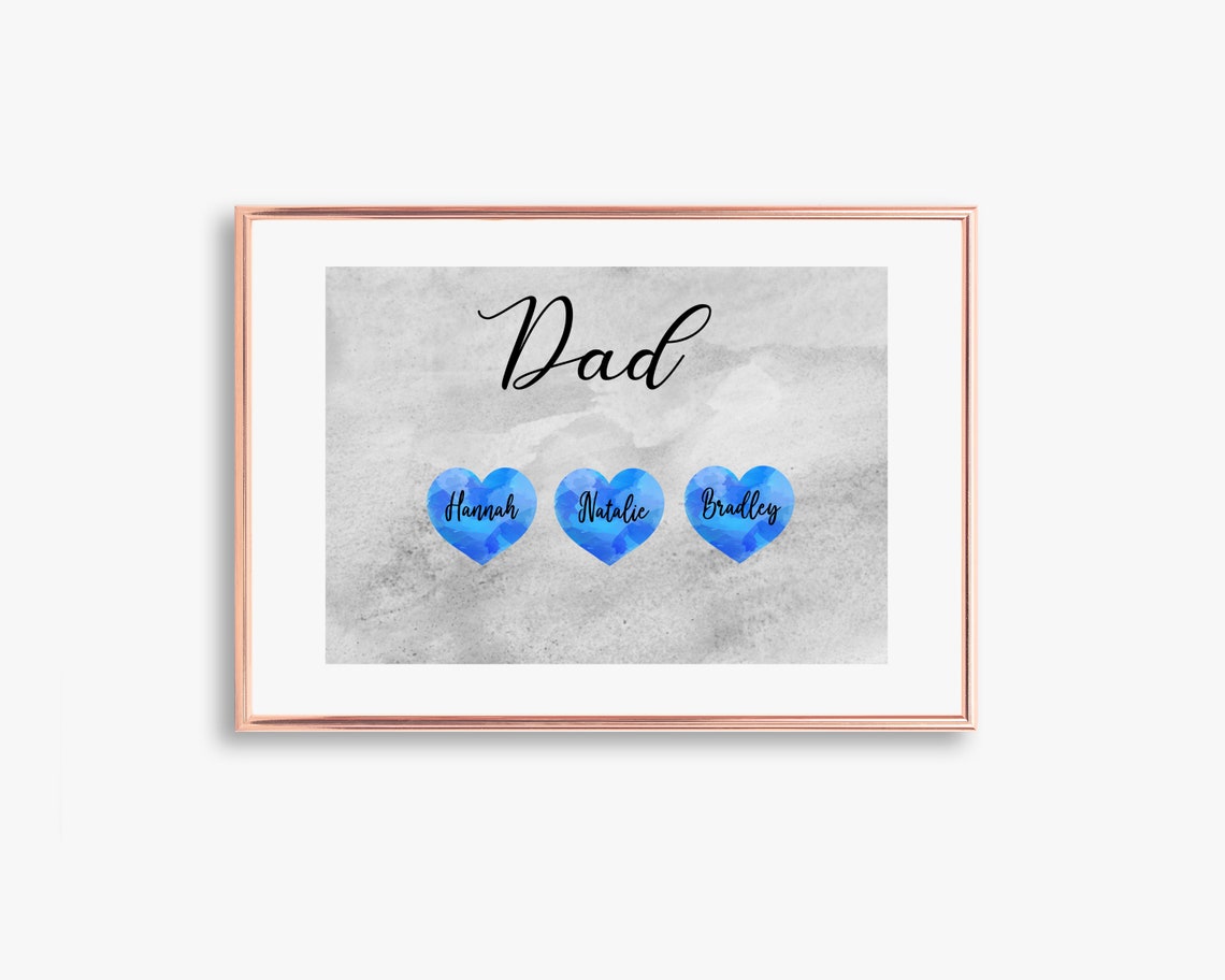 Dad personalised Print Wall Art Dad personalised heart print | Etsy Dad personalised Print Wall Art Dad personalised heart print | Etsy