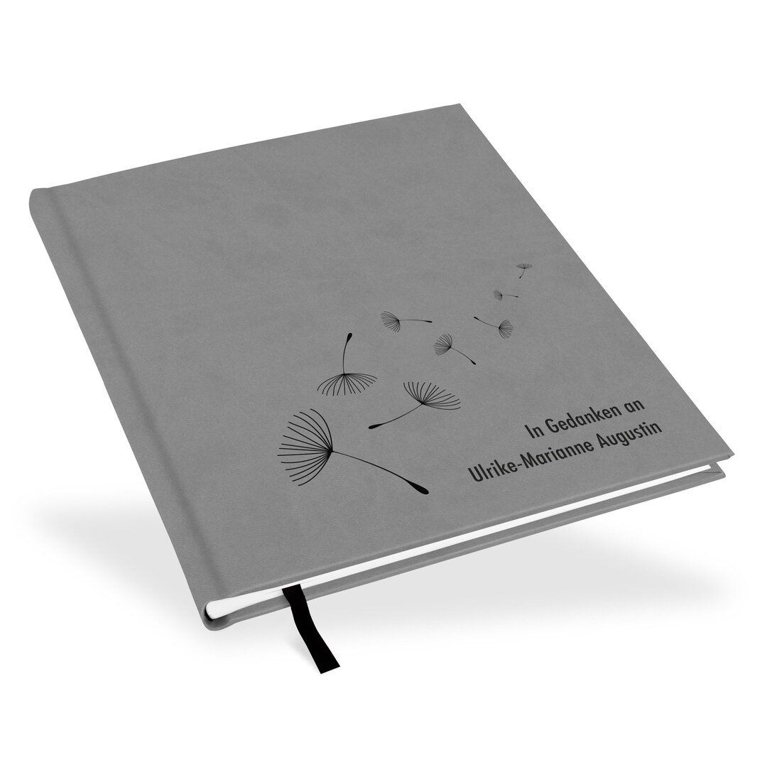 Individual Condolence Book With Name Embossing in Thoughts Of... Gray ...