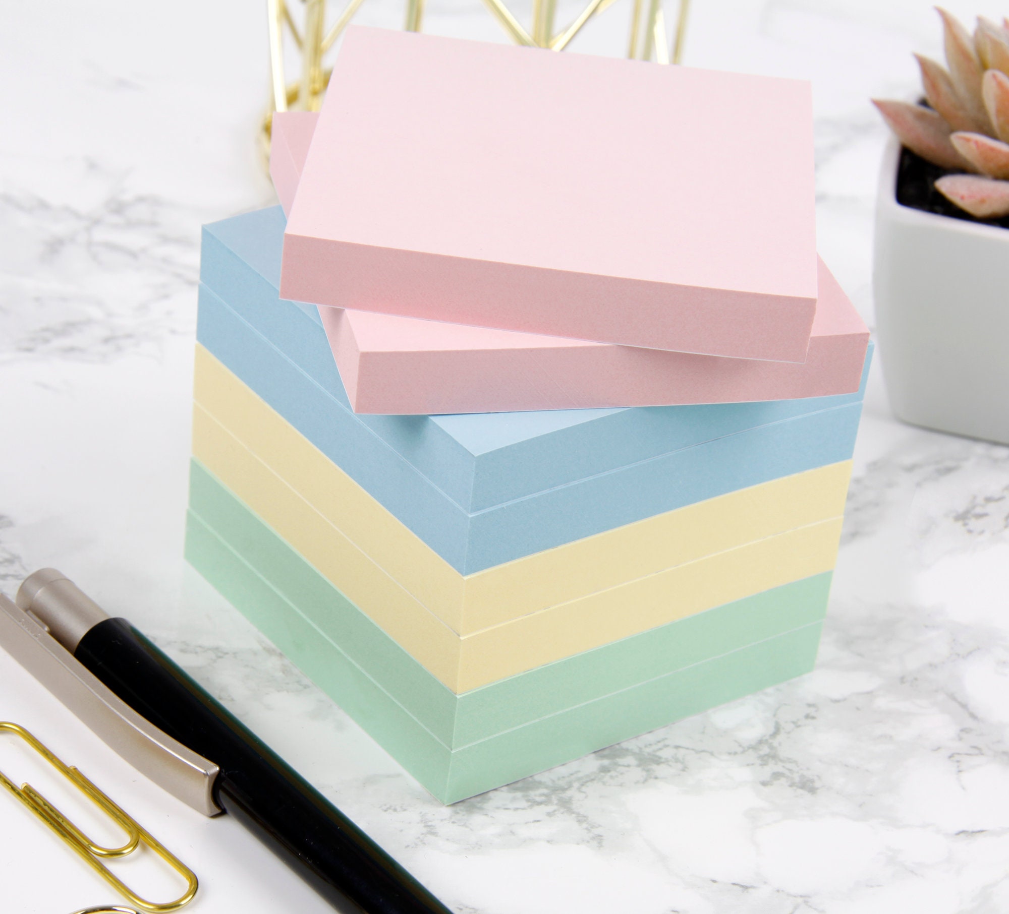 Marthiesens® Sticky Note Set Pastel 8 Blocks of 100 Sheets - Etsy UK
