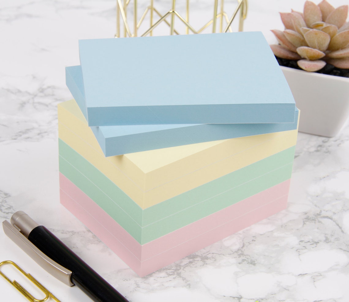 Marthiesens® Sticky Note Set Pastel 8 Blocks of 100 Sheets - Etsy UK