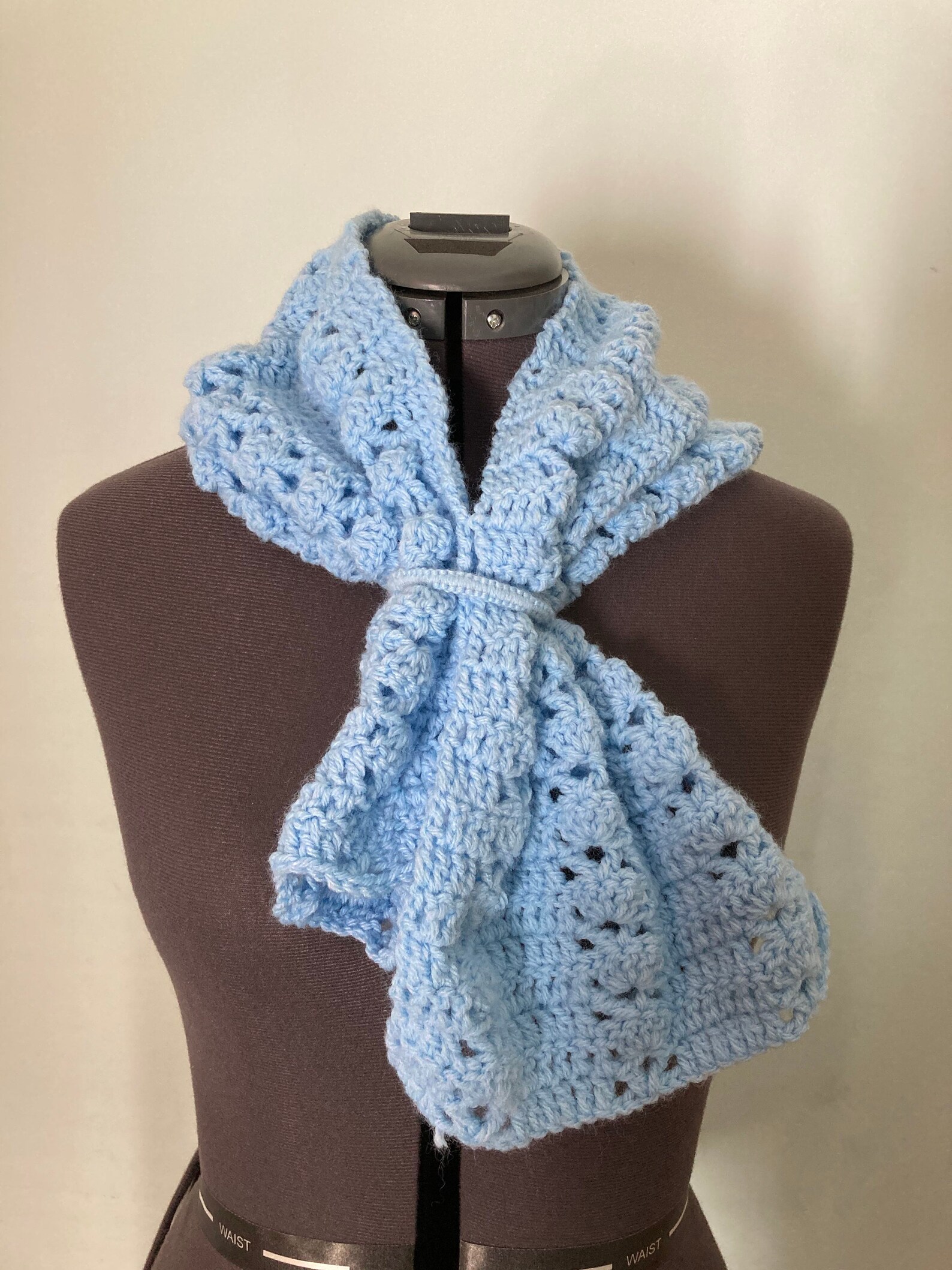 Light Blue Crochet Scarf / Handmade, Gift for Mom / Wife / Her - Etsy