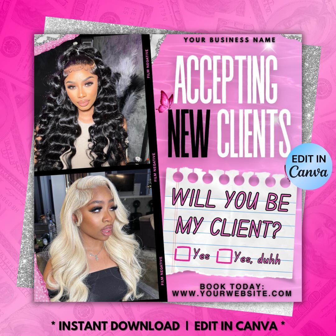 Hair Flyer, Lash Flyer, Nail Flyer, Wig Flyer, New Clients Flyer ...