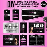DIY Hair Bundle Tag Design Template | Hair Business Packaging | Hair ...