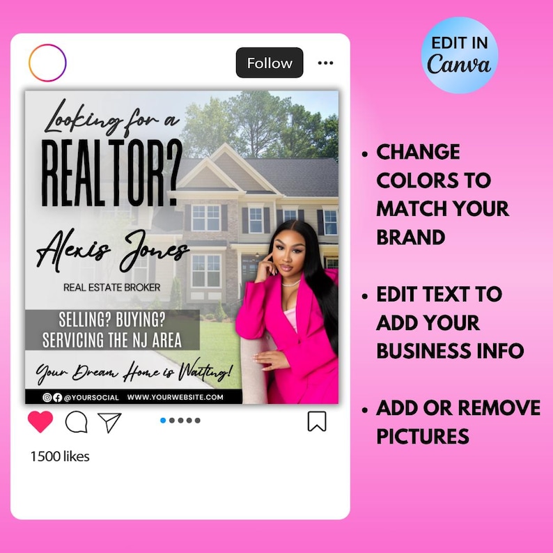 Realtor Flyer Template: Buying or Selling, Open House (canva Editable ...