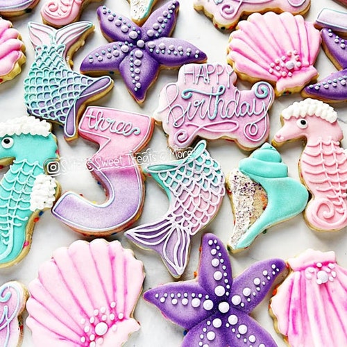 Mermaid Cookies Mermaid Birthday | Etsy