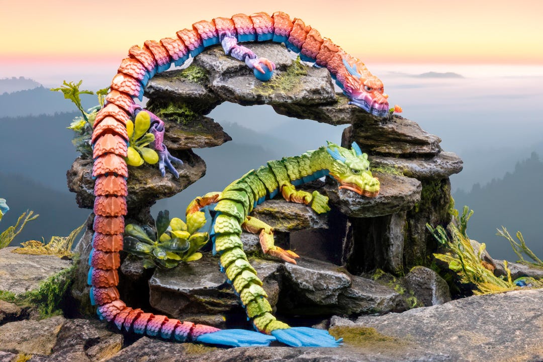 Dragon Articulated Flexi Stress Relief Calming Sensory Creature, Desk ...