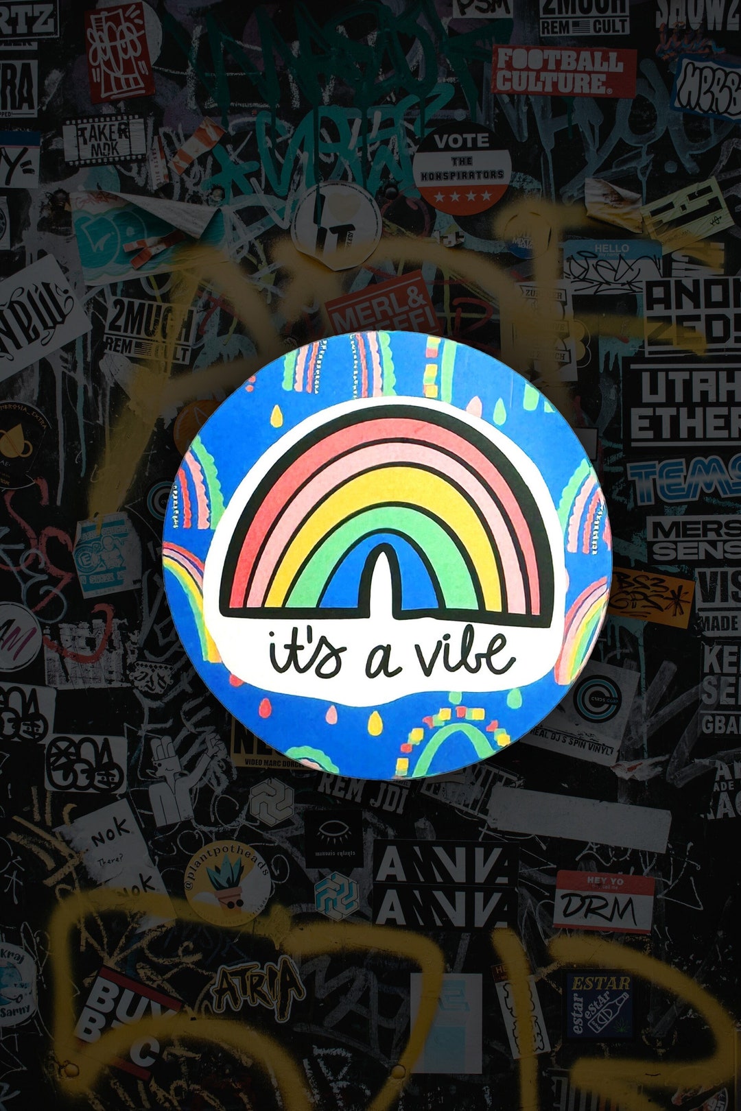 Its A Vibe Sticker, Rainbow, Colour Sticker, Love, Peace, Decal Sticker ...