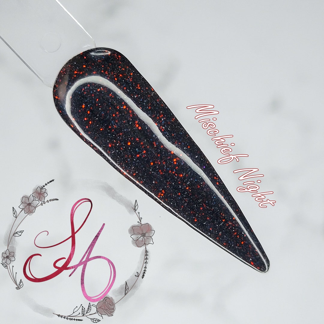 Mischief Night Dip Powder Red Black Glitter - Etsy