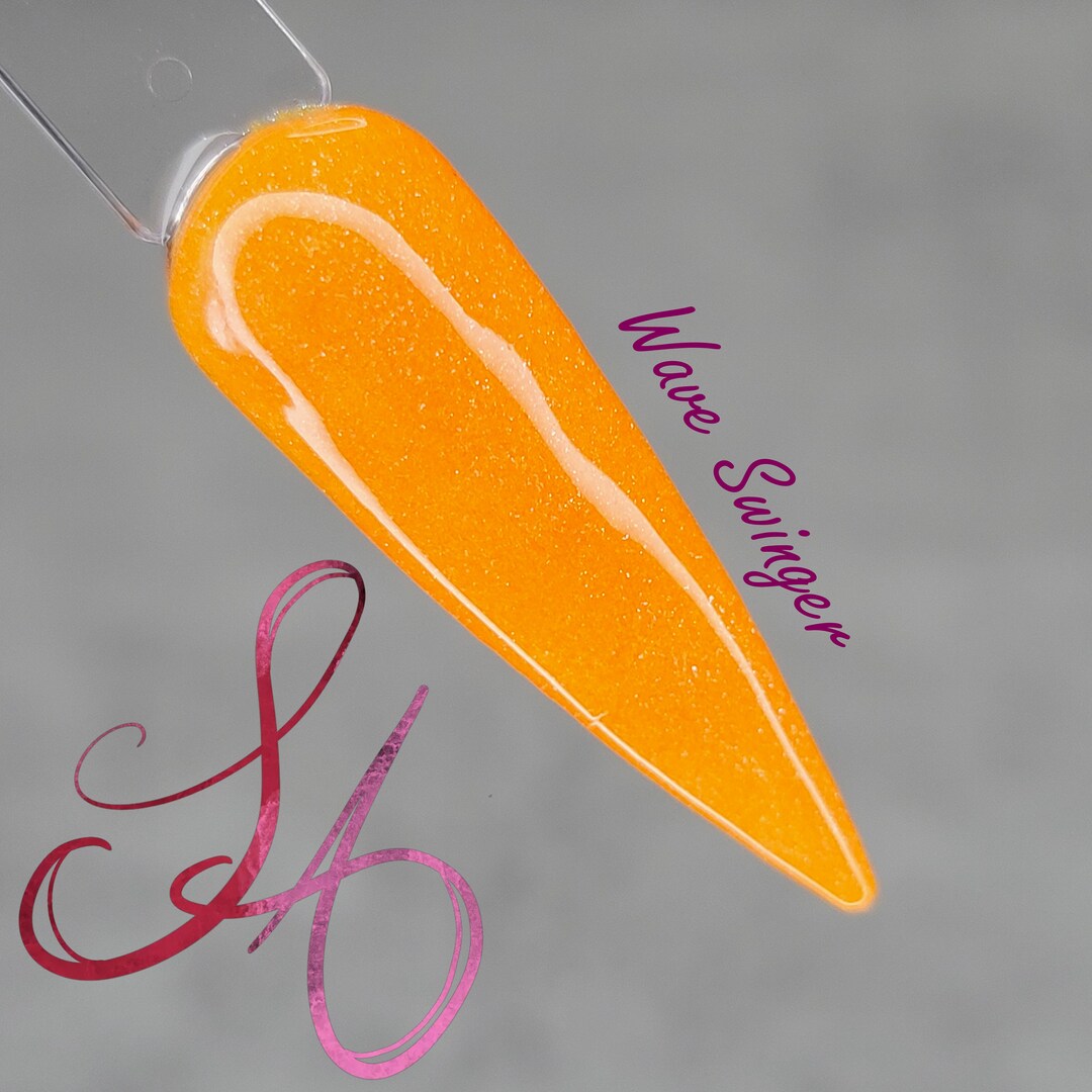 Wave Slinger Dip Powder Neon Orange Shimmer - Etsy