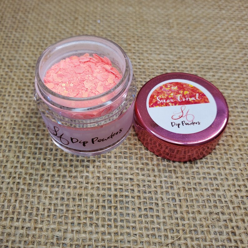 Sun Coral Dip Powder Coral Color Change Glitter - Etsy