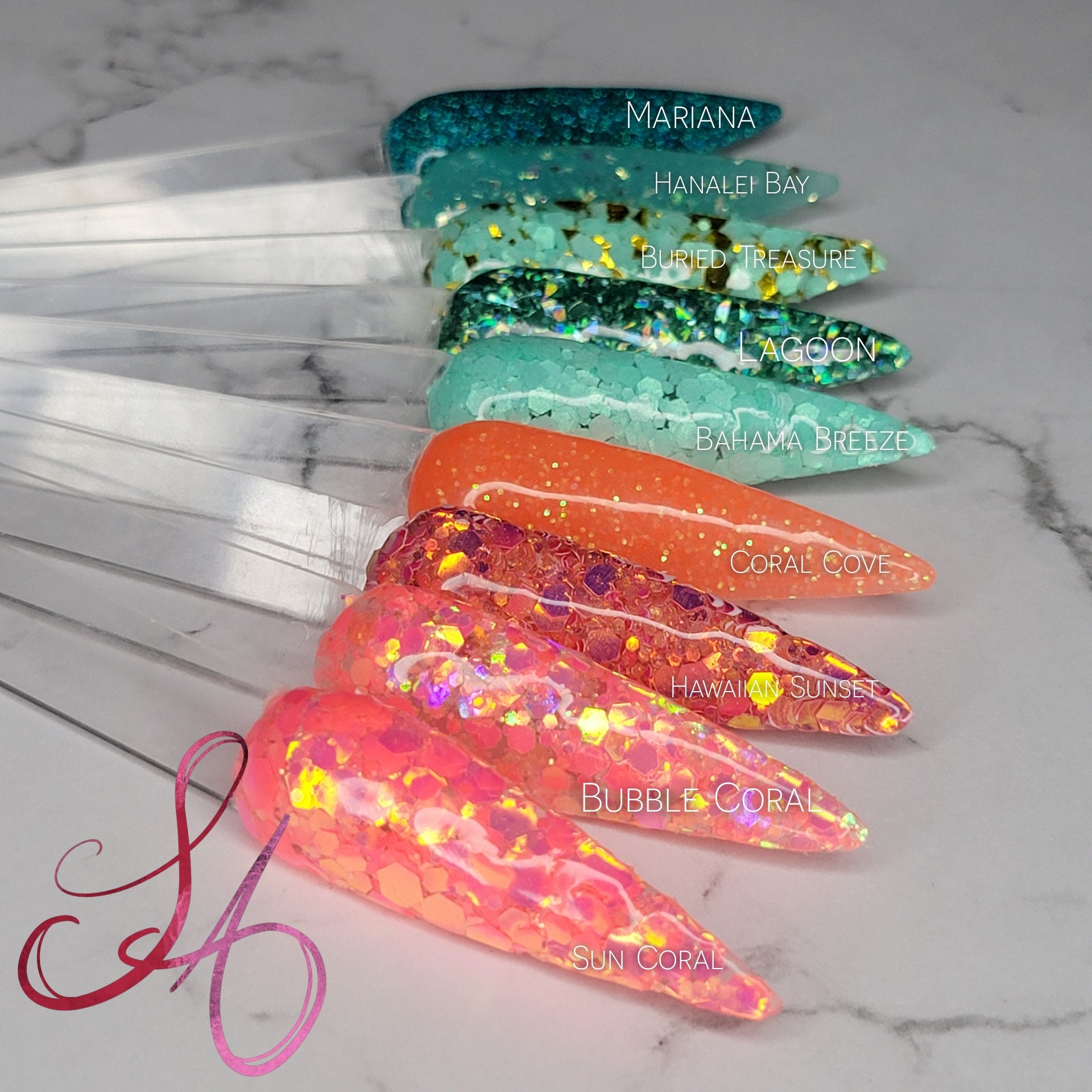 Sun Coral Dip Powder Coral Color Change Glitter - Etsy