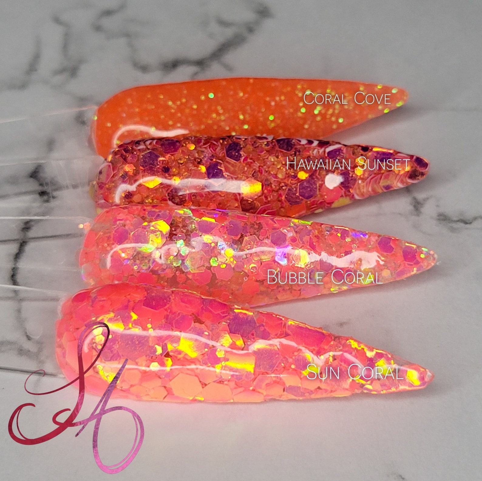 Sun Coral Dip Powder Coral Color Change Glitter - Etsy