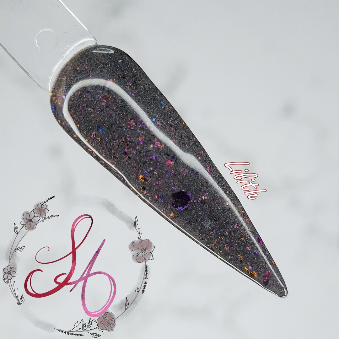 Lilith Dip Powder Gray Shimmer Chameleon Flakes - Etsy