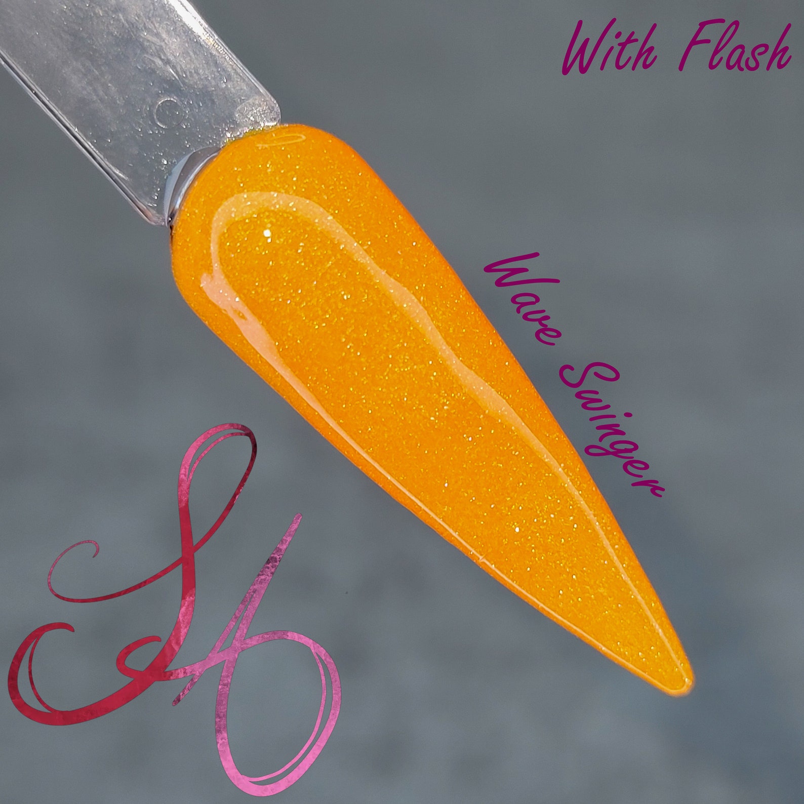 Wave Slinger Dip Powder Neon Orange Shimmer - Etsy