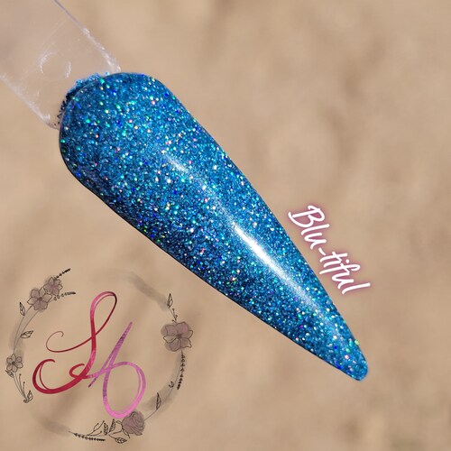 Dahlia Iridescent Pastel Blue Glitter Dip Powder - Etsy